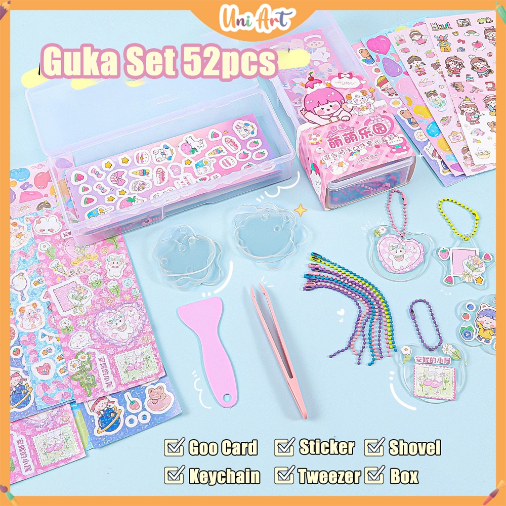 52pcs Guka Material Package Set Sticker Kids Keychain DIY Hand Tools ...