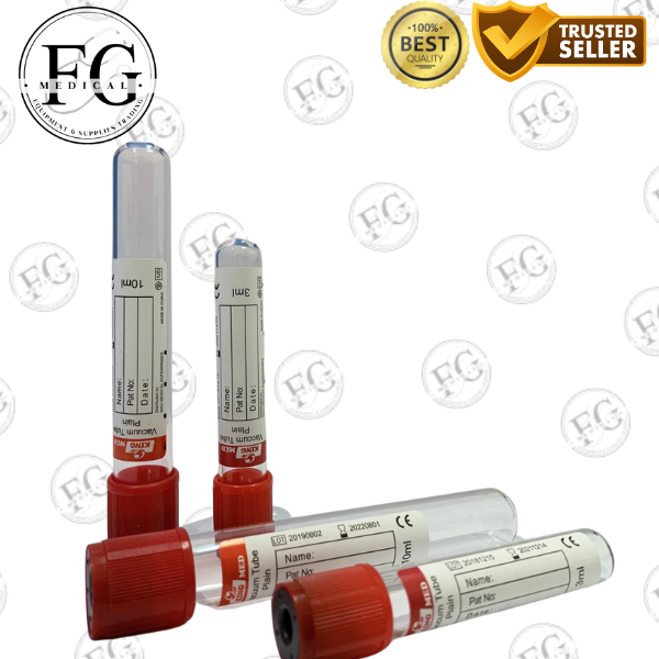 KING MED 5ml Plain Red Top -Glass Tube (100pcs/tray) | Shopee Philippines