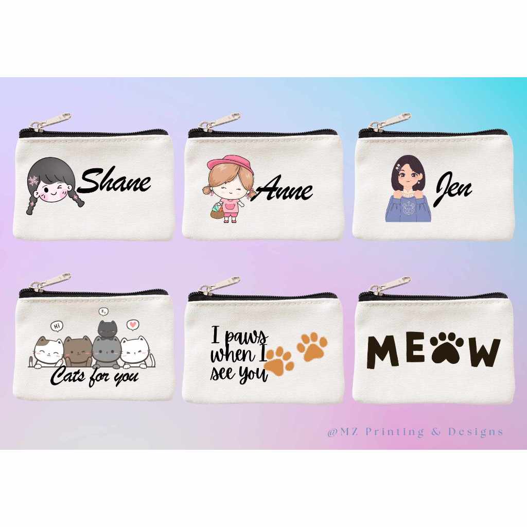 Personalized/Customized Canvass Pouch/Wallet Souvenirs | Shopee Philippines