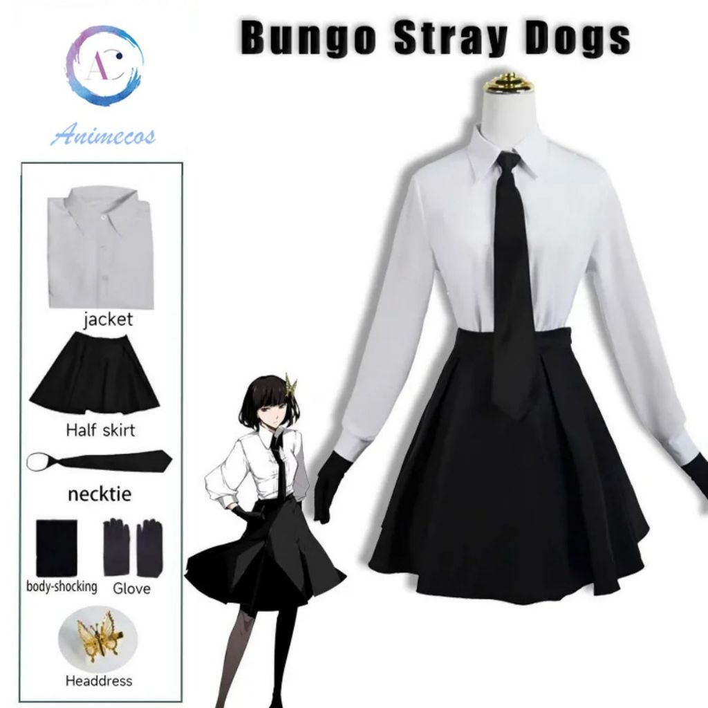 Akiko Yosano Cosplay Anime Bungo Stray Dogs Cosplay Costume Uniform ...