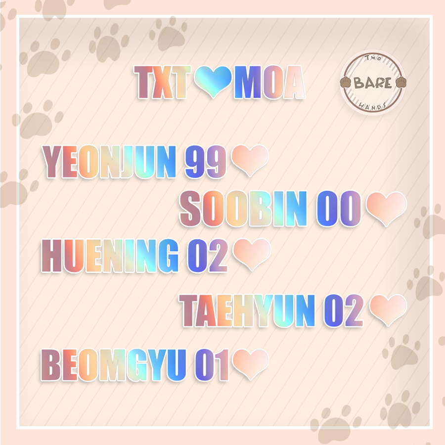 TXT [Member Name] Decal Stickers Moabong Moa by twobarehands | Shopee ...