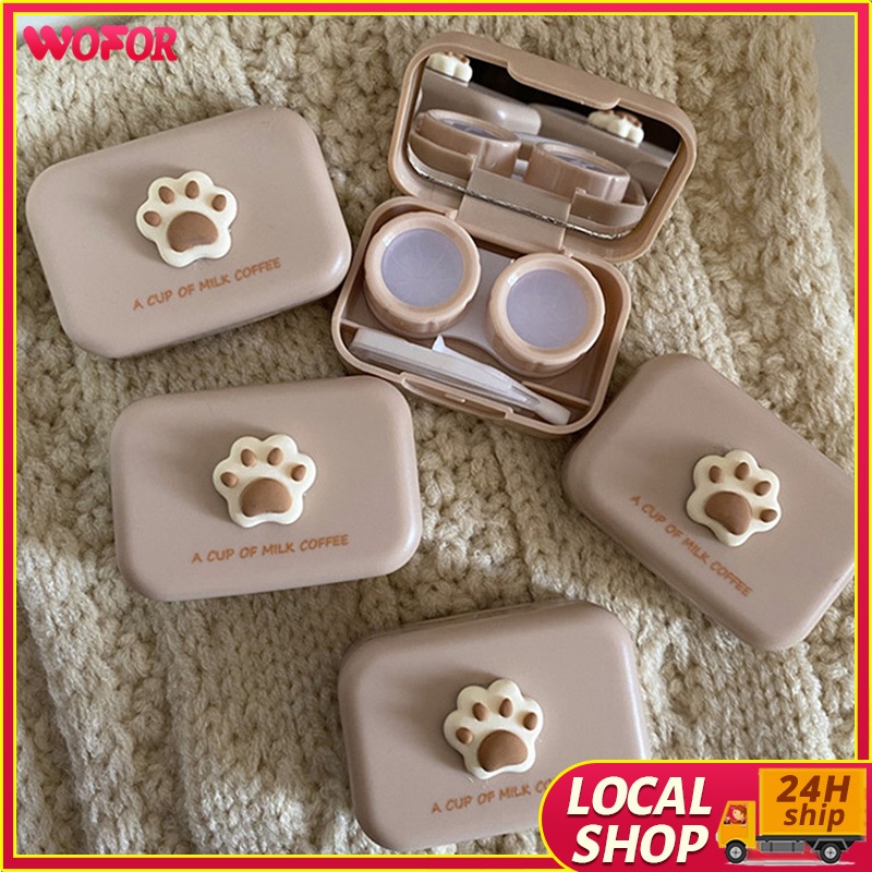 Contact Lenses Case With Mirror and Tweezers Portable Contact Lens Box ...