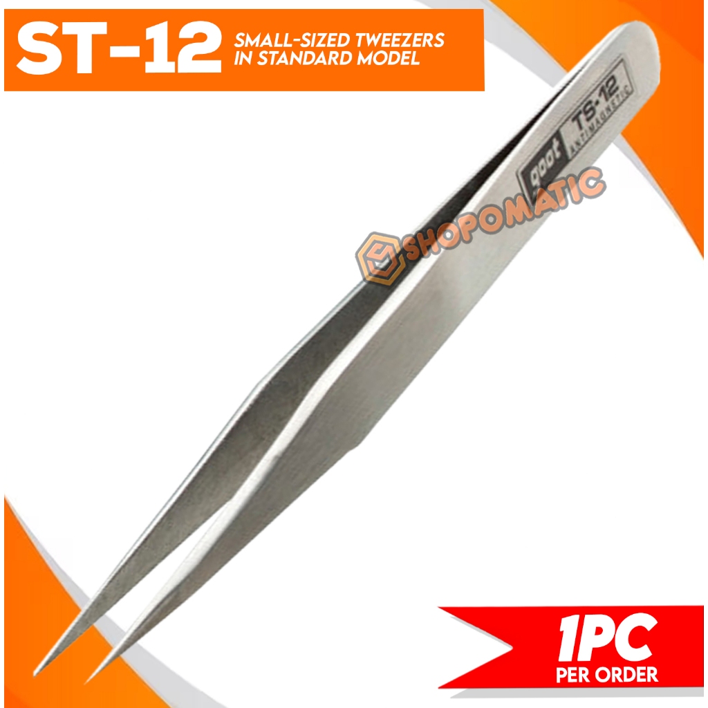 🟧 Precision Tweezer Stainless Steel Anti Static Tool Kit Tweezer ST-12 ...