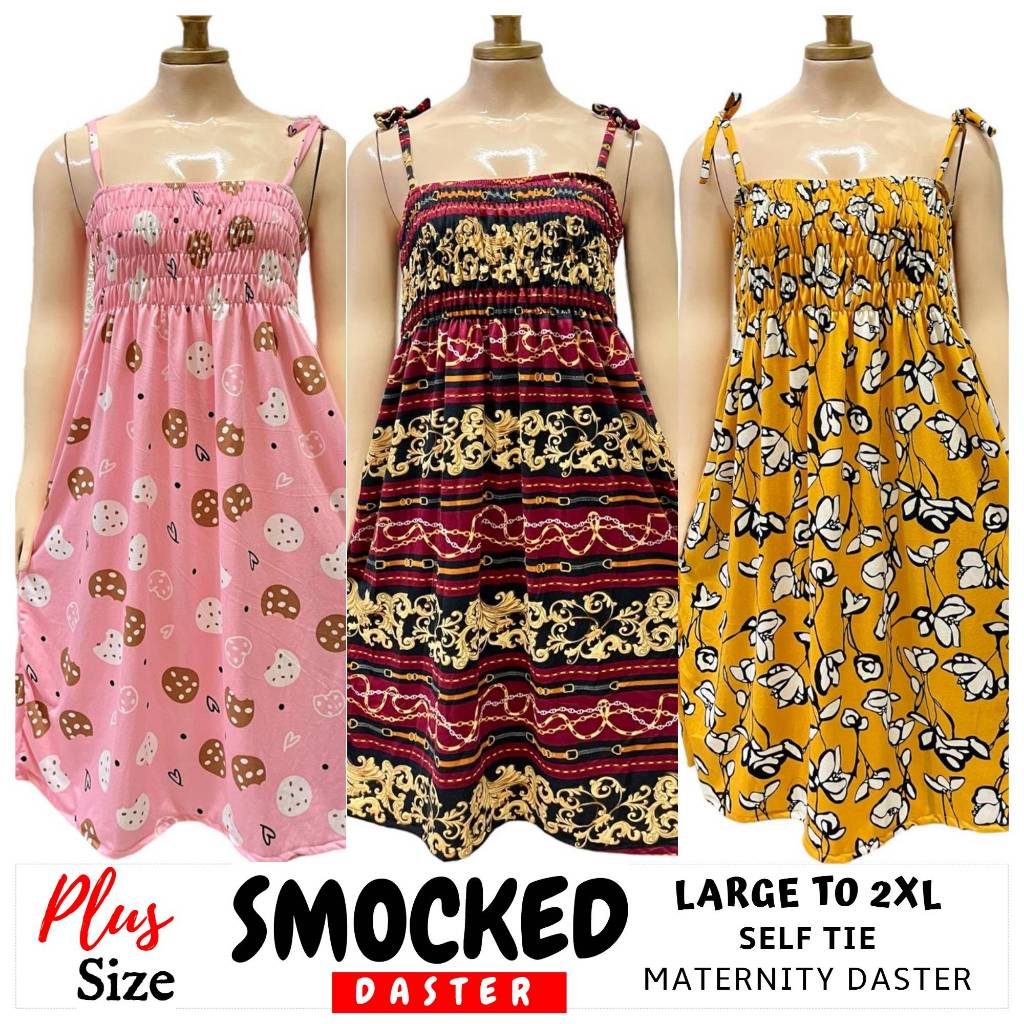 plus size Smocking dress daster pambahay maternity dress for women ...