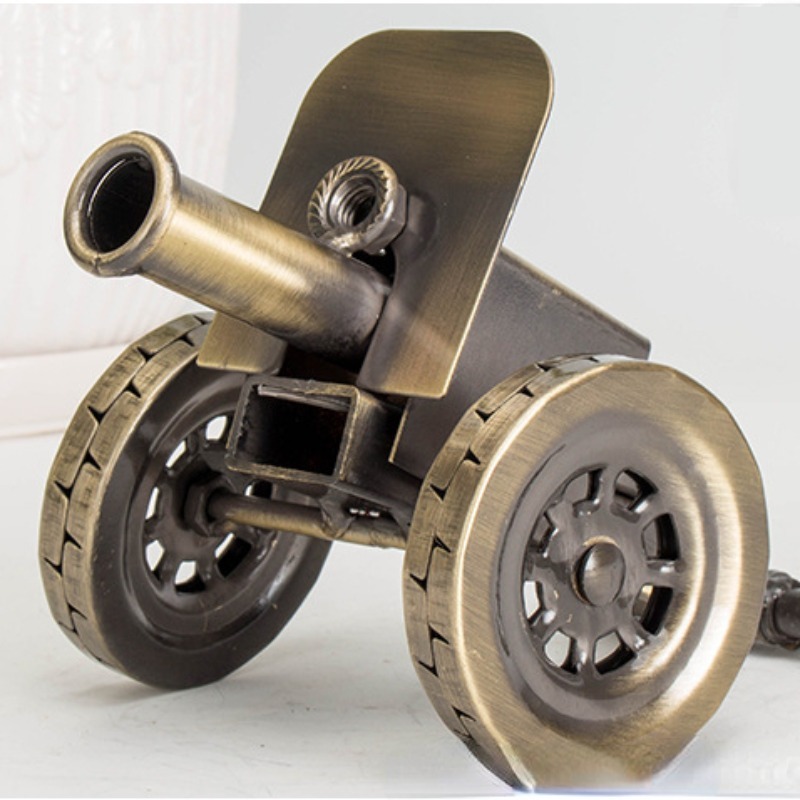 European Retro Alloy Artillery Model Ornaments Office Desk Metal Crafts ...