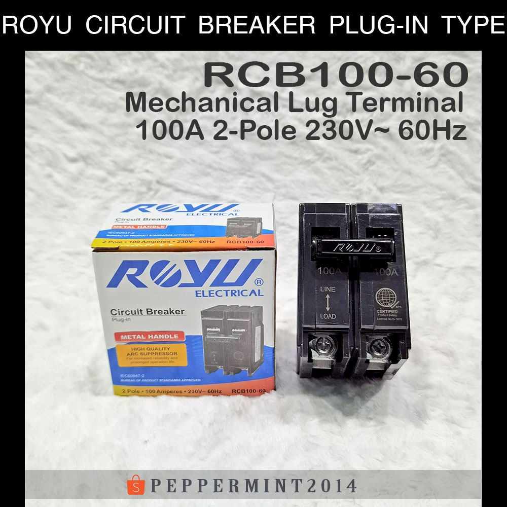 Royu Circuit Breaker Plug in Mechanical Lug Terminal 15A 20A 30A 40A ...