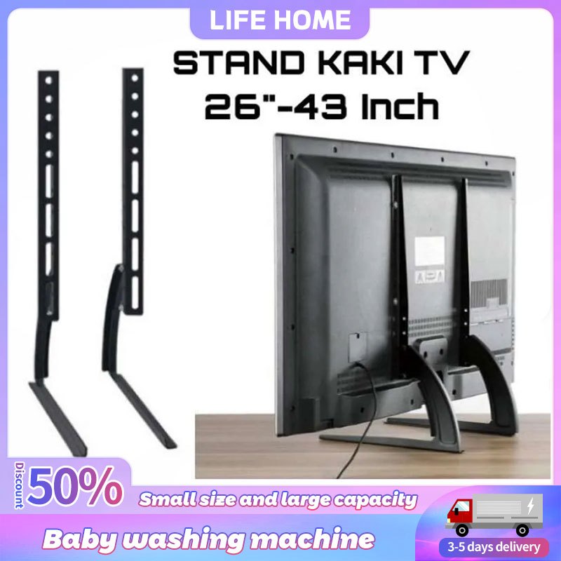 TV Stand with Bracket Height Adjustable Hard Metal Television Stand ...