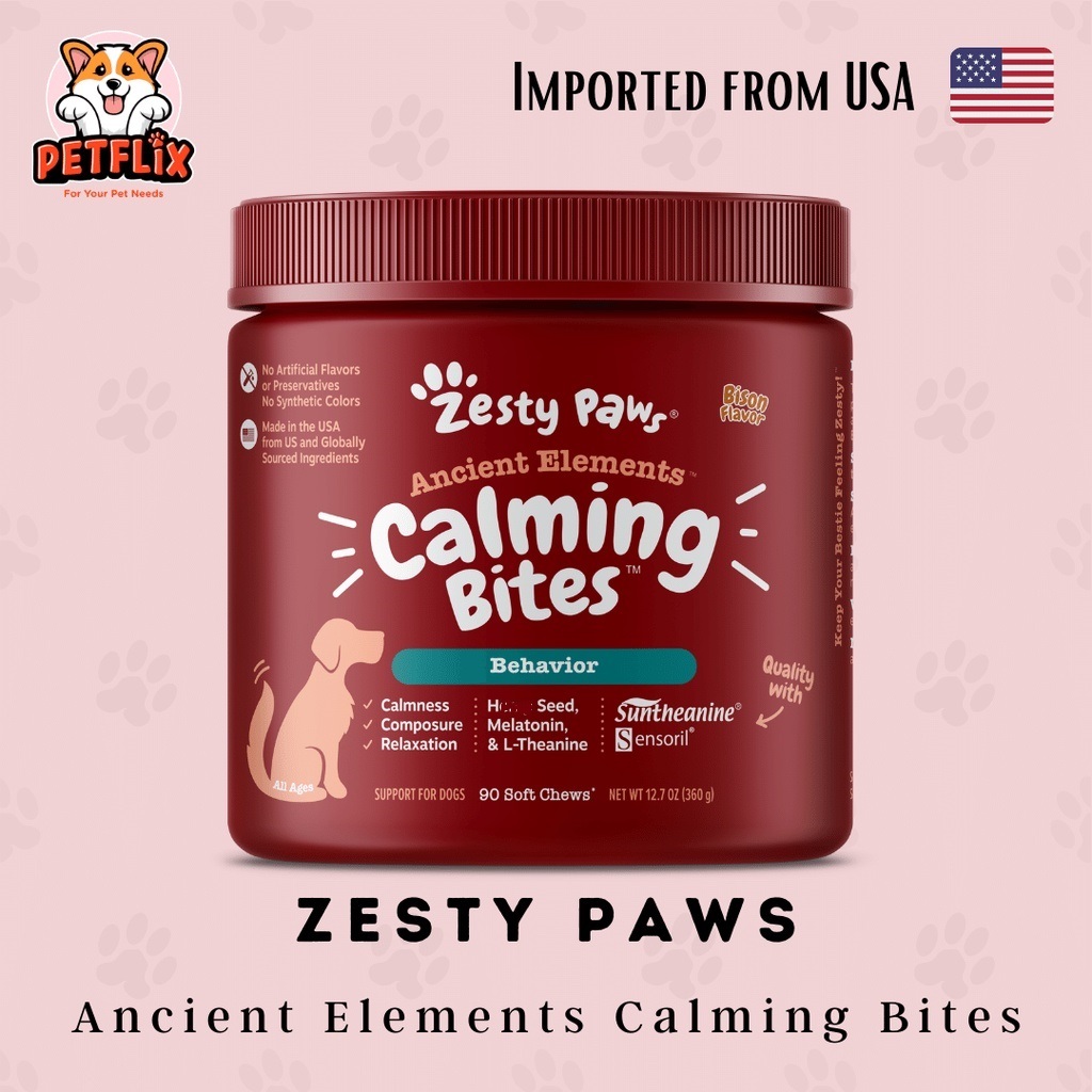Zesty Paws Ancient Elements Calming Bites for Dogs with Suntheanine ...