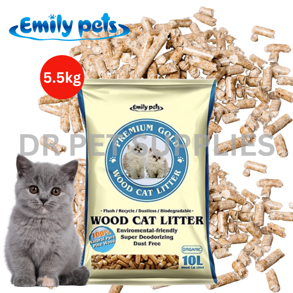 10L Emily Pets Wood Pellet Cat Litter High Absorbency Pine Pellets Eco ...