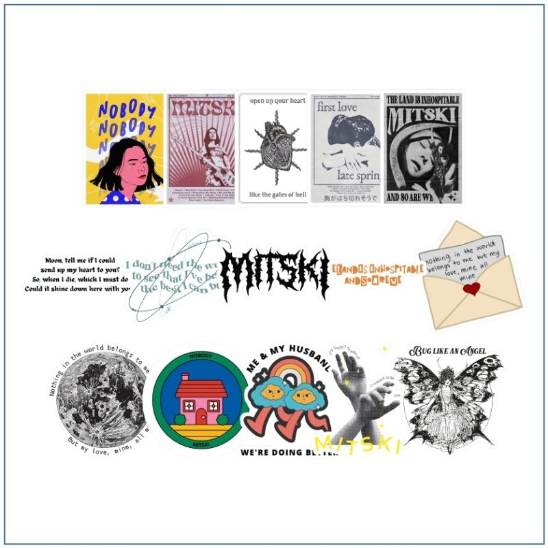 Mitski Waterproof Stickers | Laminated Laptop Phone Bag Bottle Luggage ...
