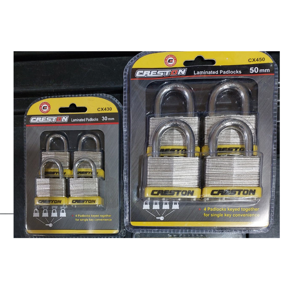 Creston 4pcs Set Laminated Padlock CX430 or CS450 SOLD PER SIZE ...