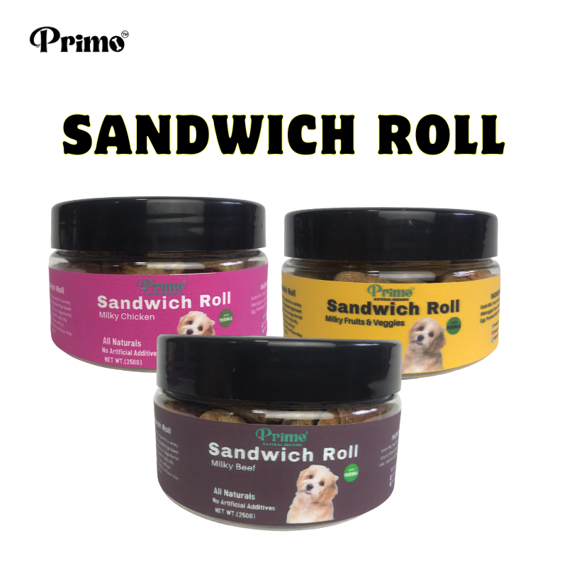 Primo Sandwich Roll 250g Pet Treats IMMUNE BOOSTER Chicken,Beef and ...
