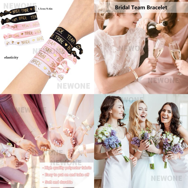 Team Bride Bracelet Hand Band Elasticated Hair Accessories for Wedding ...