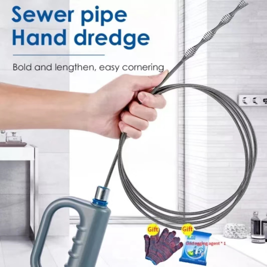 Drain Unblocker Tool Clog Flexible Auger Snake Rod SinkTub Sewer ...