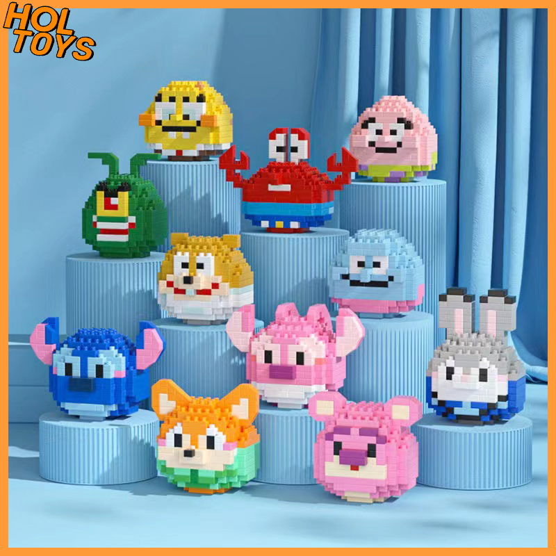 Mini Block DAMO EGG Building Blocks Cute Round Cartoon Character Block ...