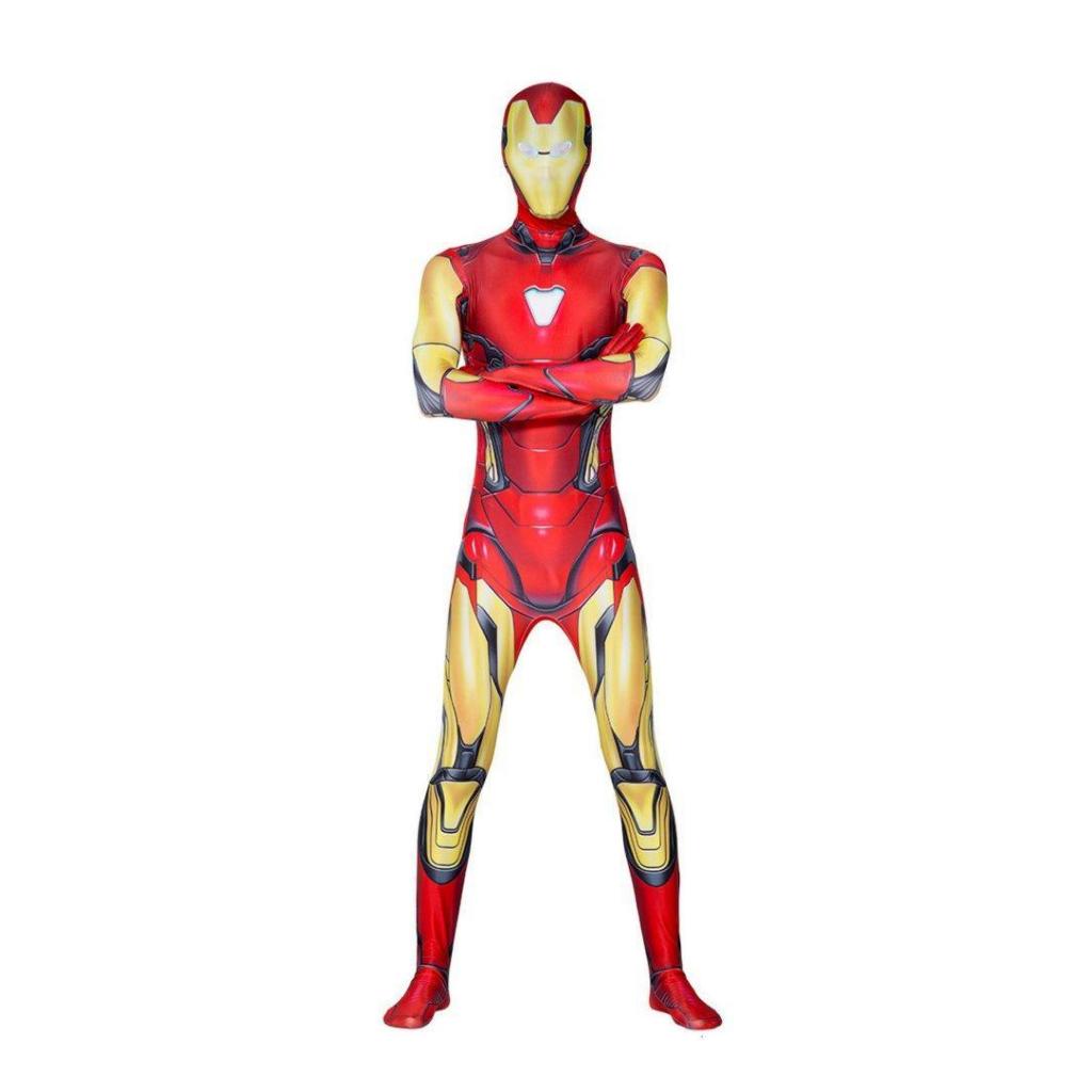 Iron Man Costume Adult Kids Superhero Costume Cosplay Jumpsuit ...