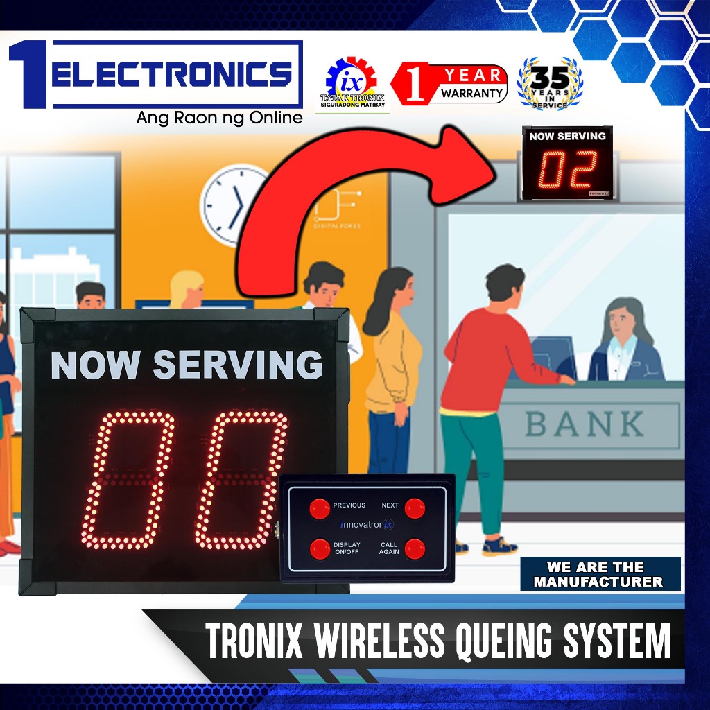 1Electronics Tronix Wireless Customer Queuing Paging Calling System -1year warranty | Shopee ...