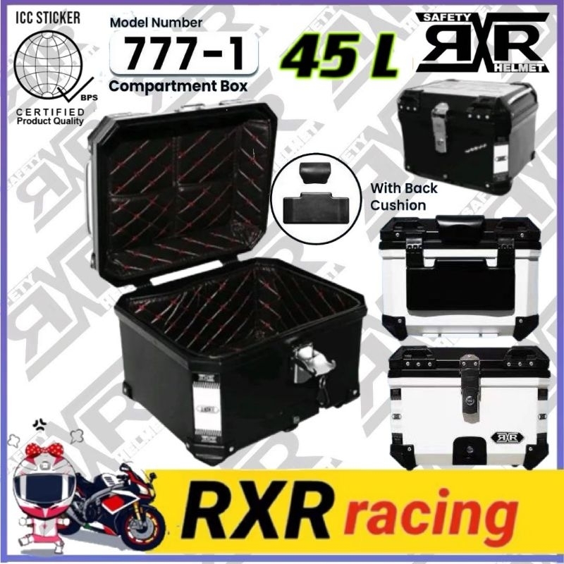 Compartment Box Helmet Box TOP BOX With Back Cushion For Motorcycle 45 ...