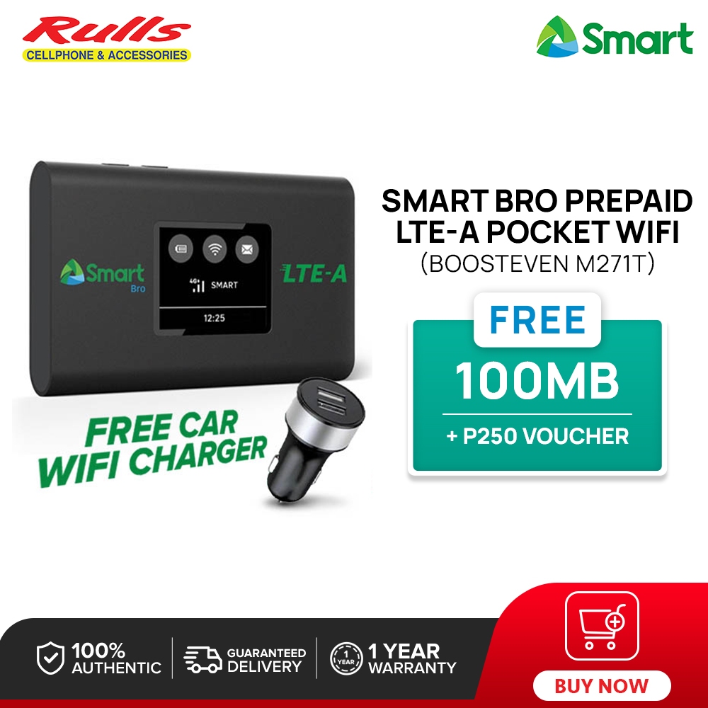 SMART Bro M271T Prepaid LTE Advanced Pocket Wi-Fi with Free 100MB ...