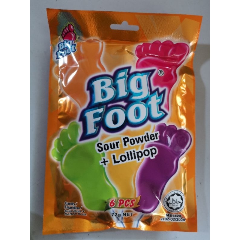 Big foot Lollipop, with sour powder, 72g net, 6pcs | Shopee Philippines