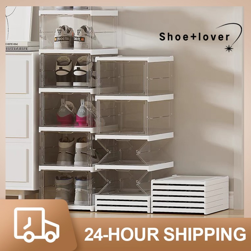 Transparent shoes rack storage box shoe organizer Shoe Box foldable ...
