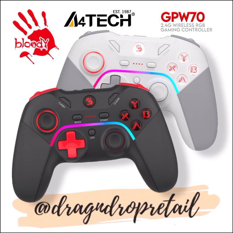 A4TECH BLOODY GPW70 Multi-Platform 2.4G Wireless RGB Gaming Controller ...