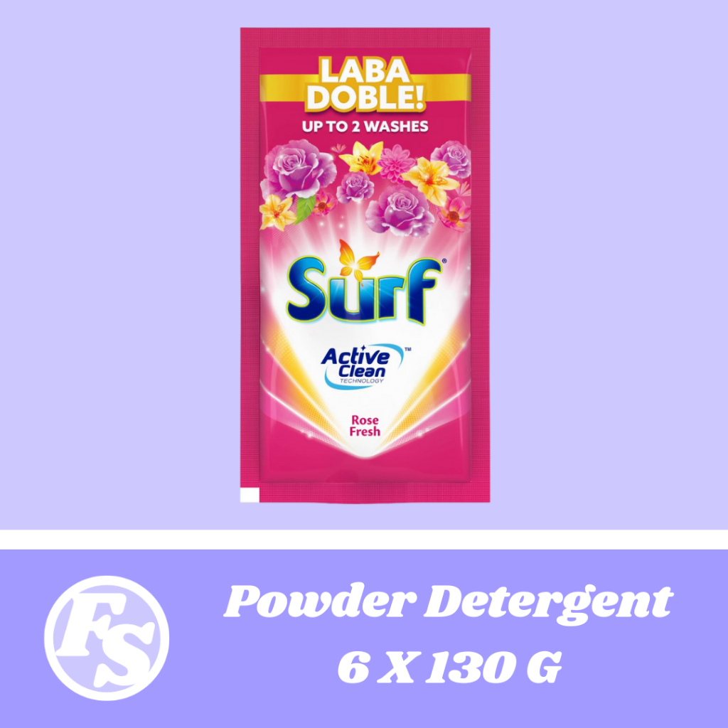 Surf Active Clean Rose Fresh Powder Detergent 130g (Set of 6) | Shopee ...