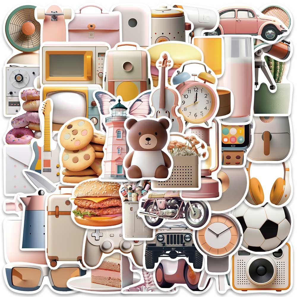 xs032-50 pcs minimalist style girls’ daily life gadgets graffiti ...