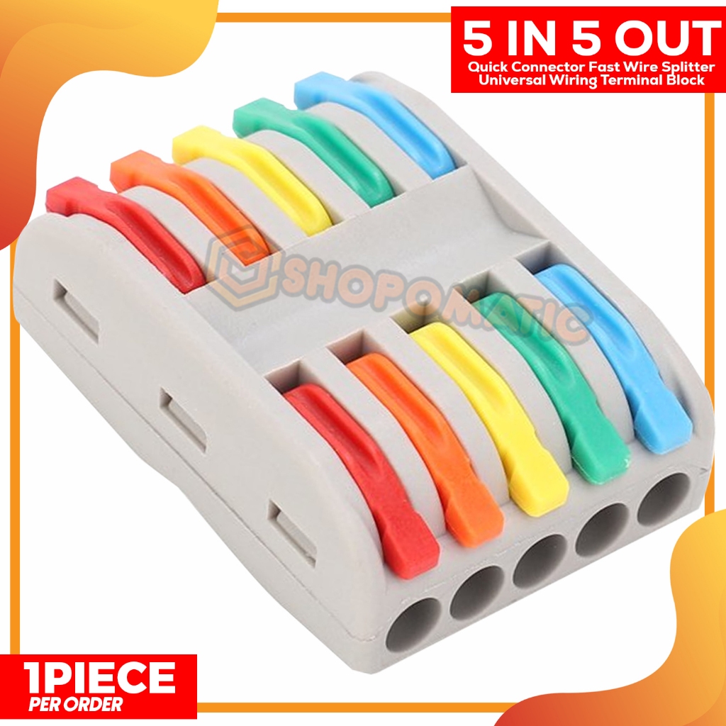 🟧[5 IN 5 OUT] Wire Connector 32A Quick Connector Fast Wire Splitter ...