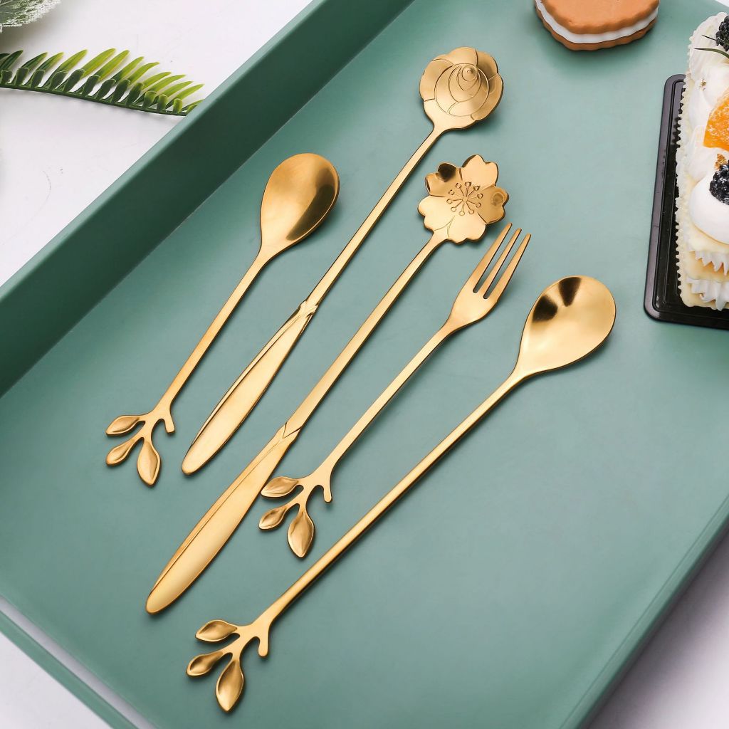 Stainless steel coffee spoon creative branches stir spoon European ...