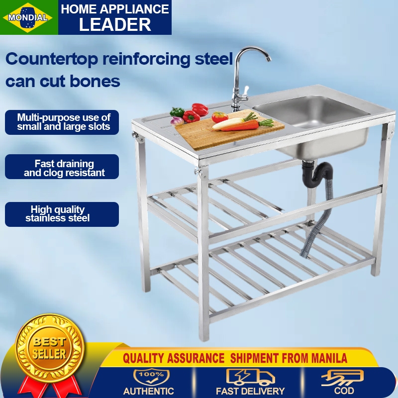 304 Stainless Steel Simple Dishwashing Sink Portable Sink with Stand ...