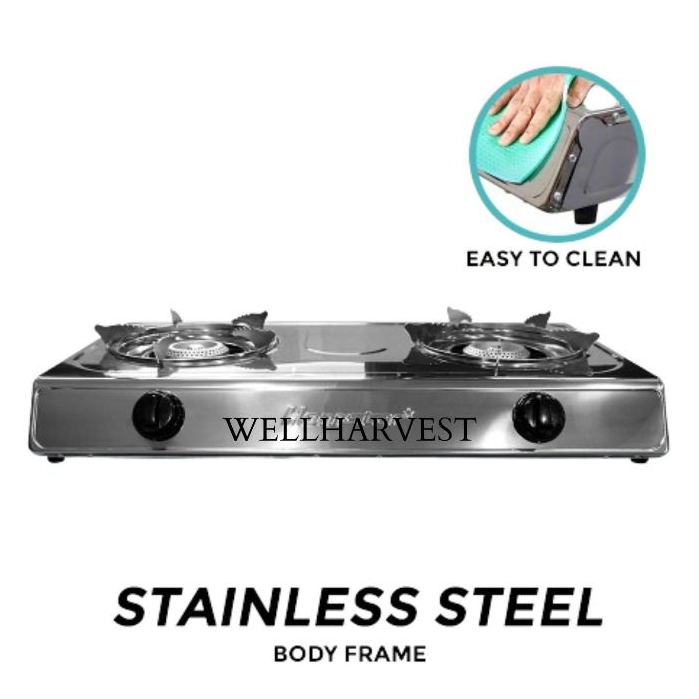 Double Burner Gas Stove Stainless Steel Kitchen Burner Gas Stove HGS ...
