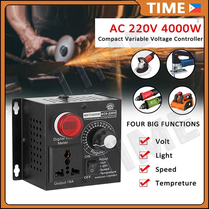 AC 220V 4000W Compact Variable Voltage Controller Portable Speed ...