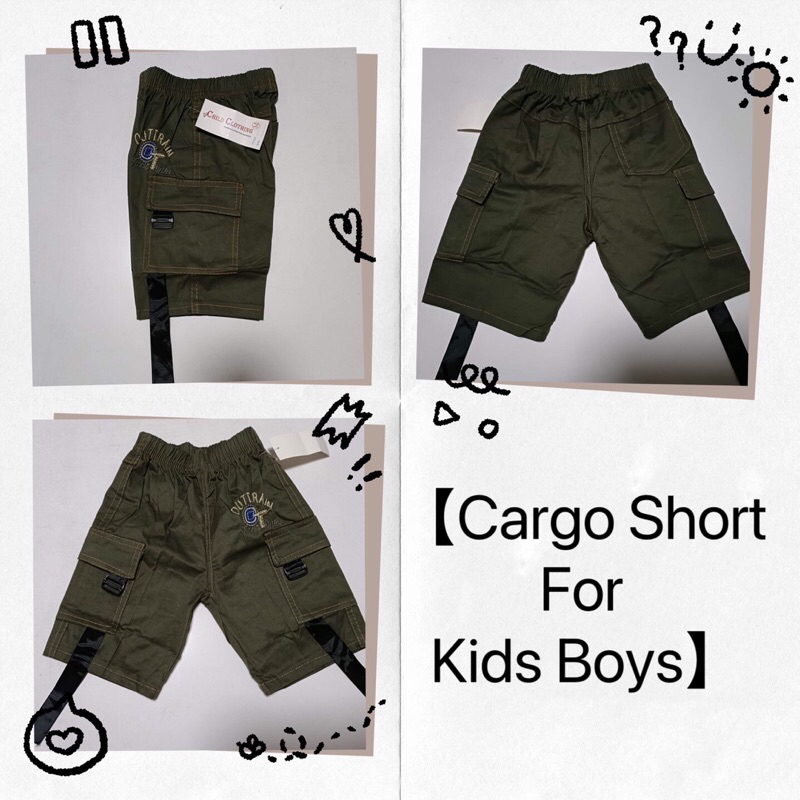 【Mr.Monkey】New Fashion Plain Cargo Short For Kids Boys.(For 1 to 5 ...