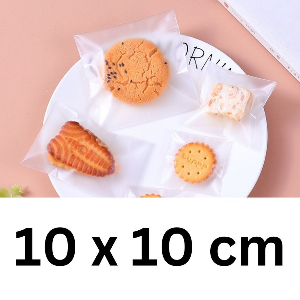 FP1401 (100pcs) 10x10 CM 7x7 CM Plain Clear Frosted Matte Cookie ...