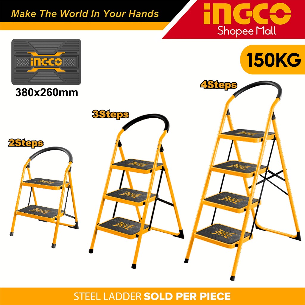 Ingco Ladder Non-Slip Steps With Wide Platform Steel Tube 150KG ...