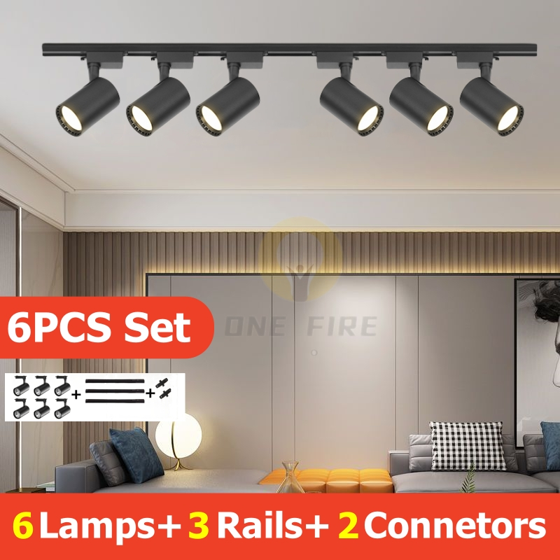 3/6PCS Track Light Set Ceiling Spotlight Rail Light Kitchen Lights for ...
