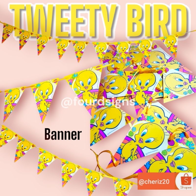 10ft. Tweety Banner, BALLOON, Cake Topper, Cupcake topper (NOT SET ...