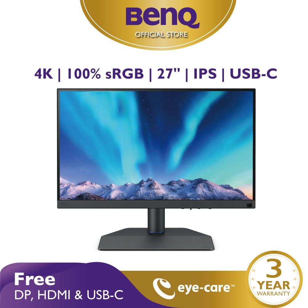 BenQ SW272U 27-inch 4K 100% sRGB 99% Adobe RGB 99% P3 90W USB-C ...