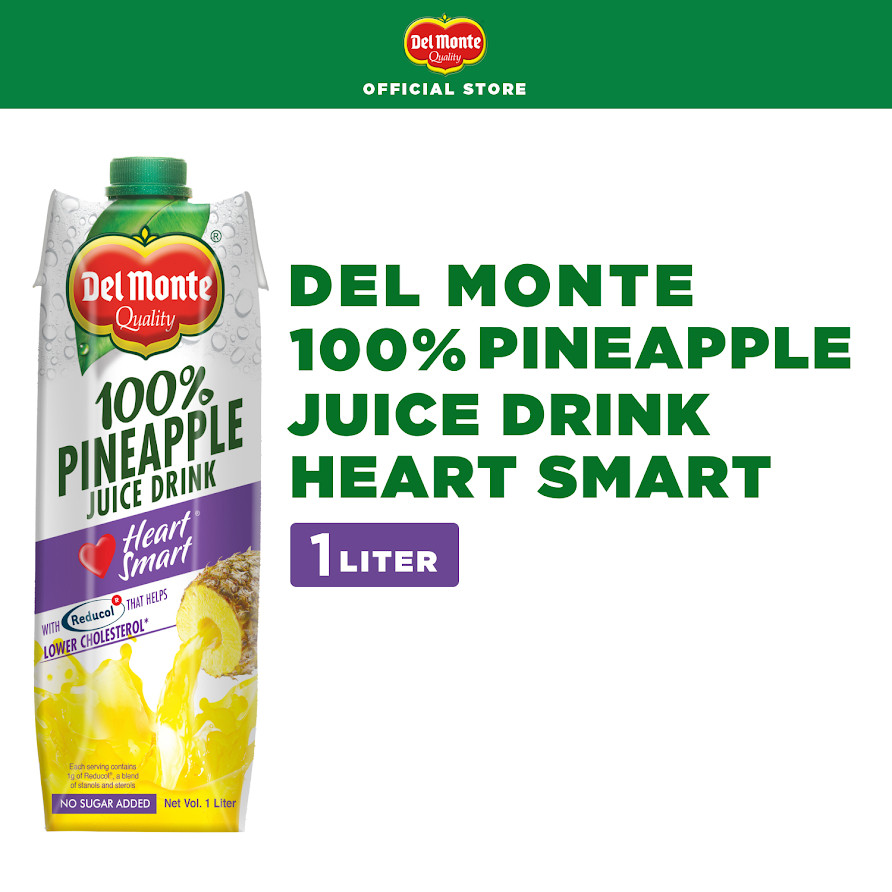 DEL MONTE 100% Pineapple Juice Drink Heart Smart with Reducol for Lower ...