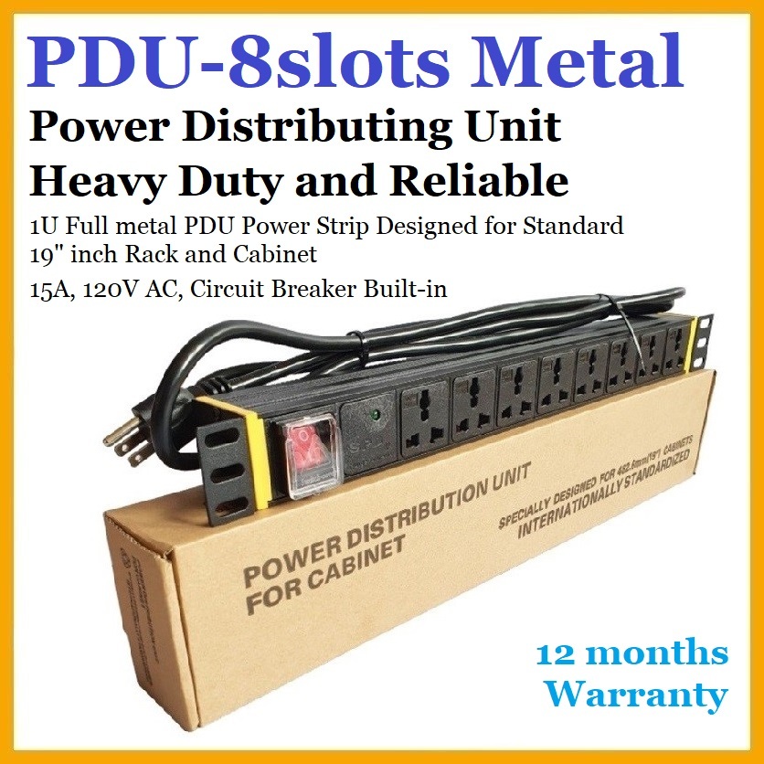 PDU-8slots Metal type, 8port PDU [Power Distribution Unit], for Server ...