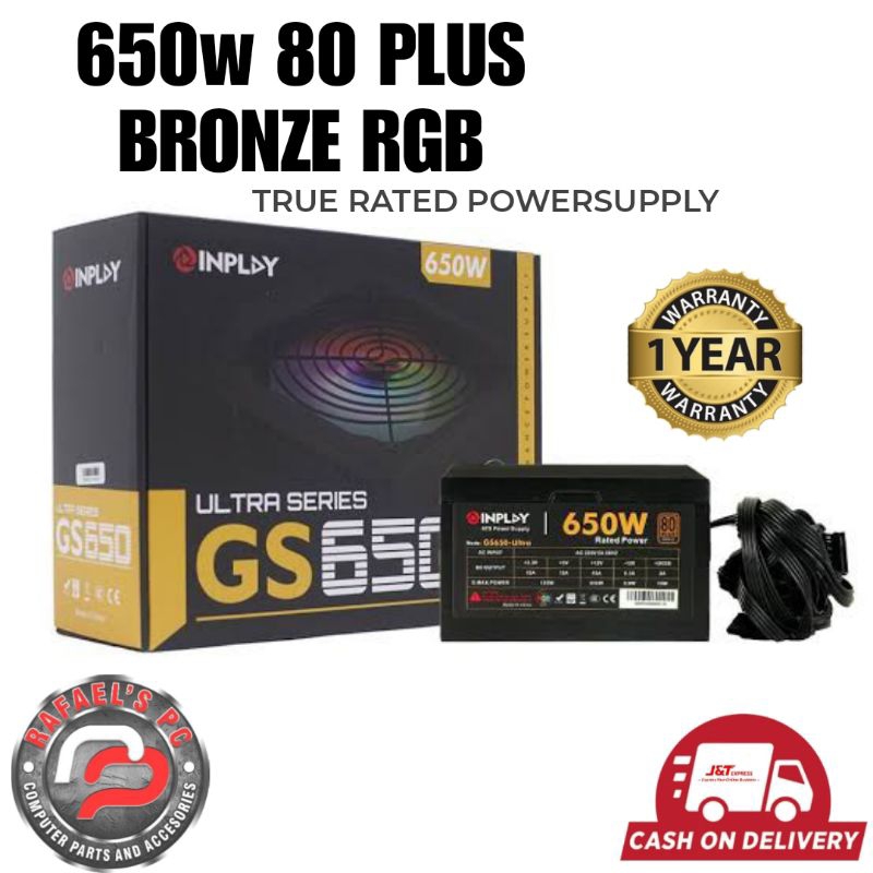 INPLAY GS ULTRA SERIES 450W/ 550W / 650W / 750W 80 PLUS BRONZE TRUE ...