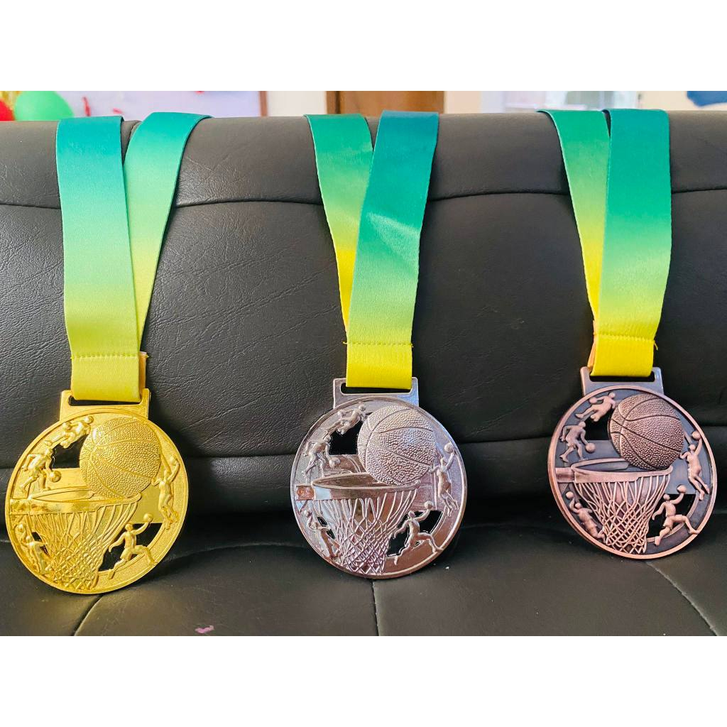 NEW BASKETBALL MEDAL 6.5CM PREMIUM NEW DESIGN ( GOLD \ SILVER \ BRONZE ...