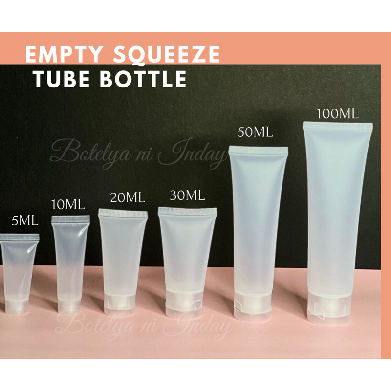 EMPTY SQUEEZE BOTTLE MATTE TRANSPARENT PLASTIC SOFT TUBE CONTAINER ...