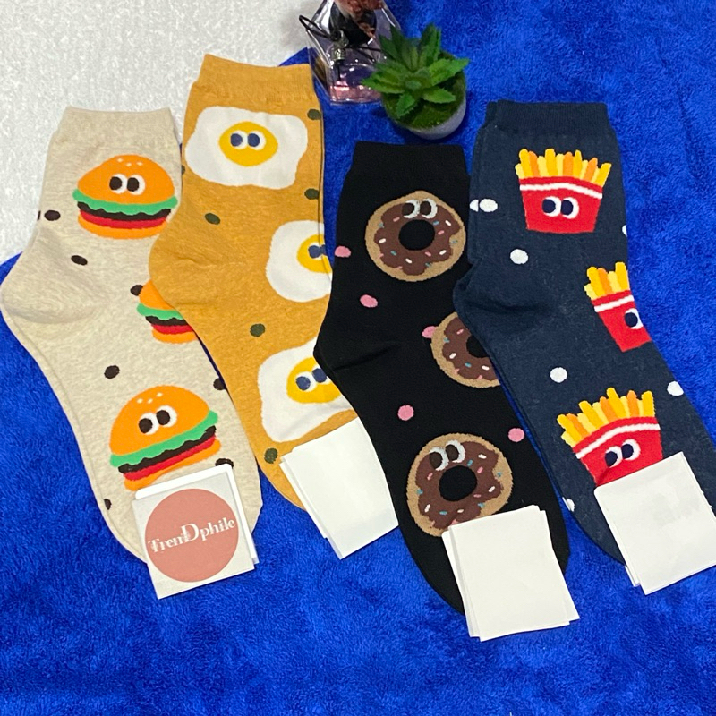 Korean Socks • Food Burger Egg Donut Fries Iconic Socks • [DH] | Shopee ...