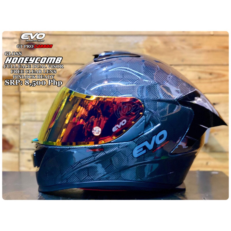 EVO GT PRO CARBON HONEY COMB FULL FACE HELMET | Shopee Philippines