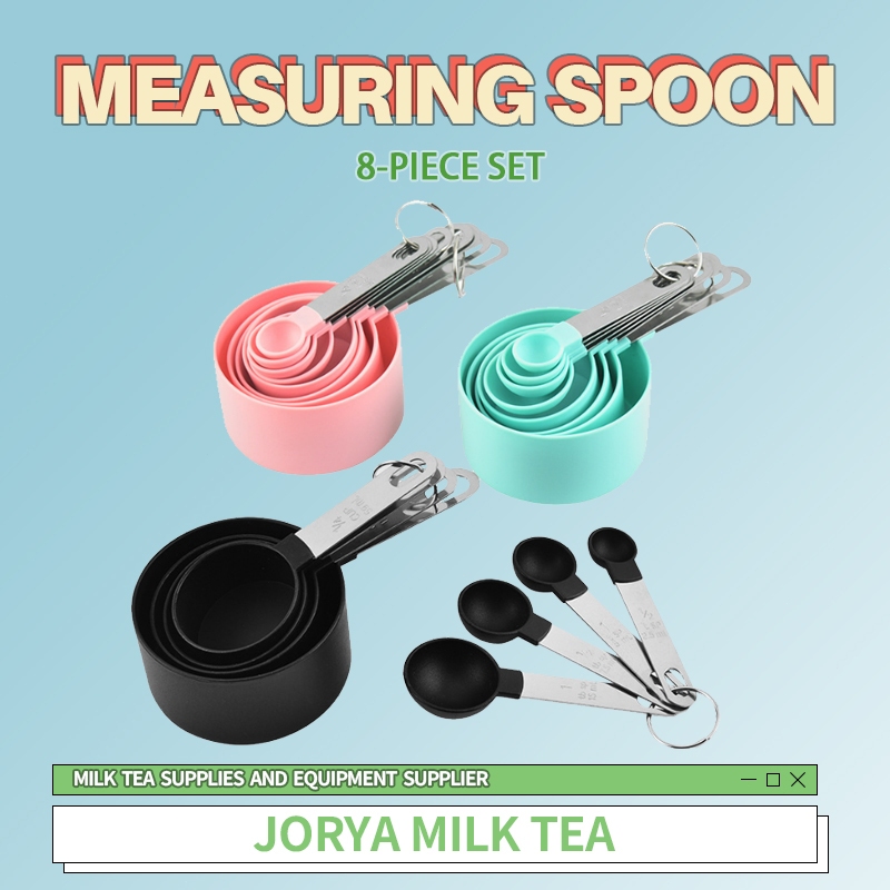 8PCS Stainless Steel Measuring Cups Kitchen Measuring Cup and Spoon Set ...