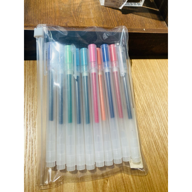 Muji 0.38 mm Gel Ink Ballpoint Pen Cap type/ 10 Colors set | Shopee ...