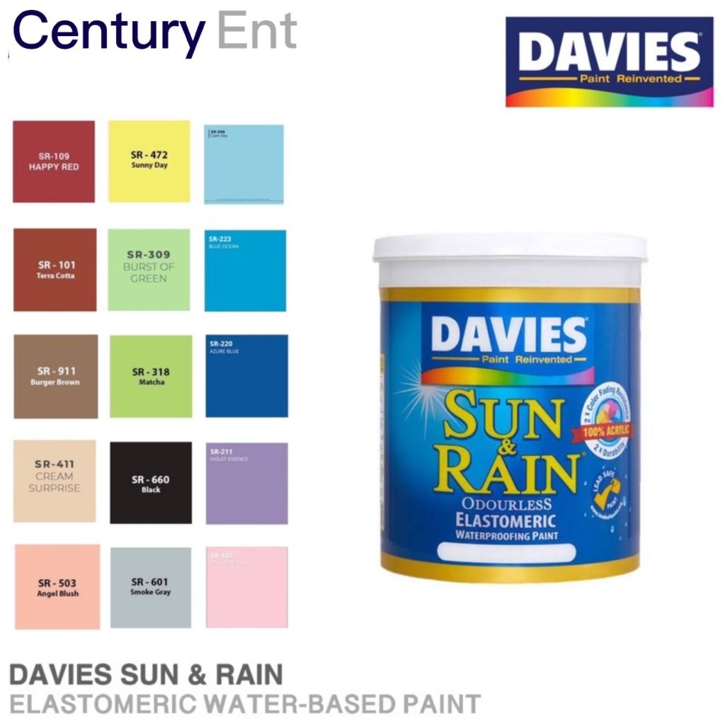 4 Liters / Gallon | DAVIES Sun & Rain | Elastomeric Water-based Paint ...