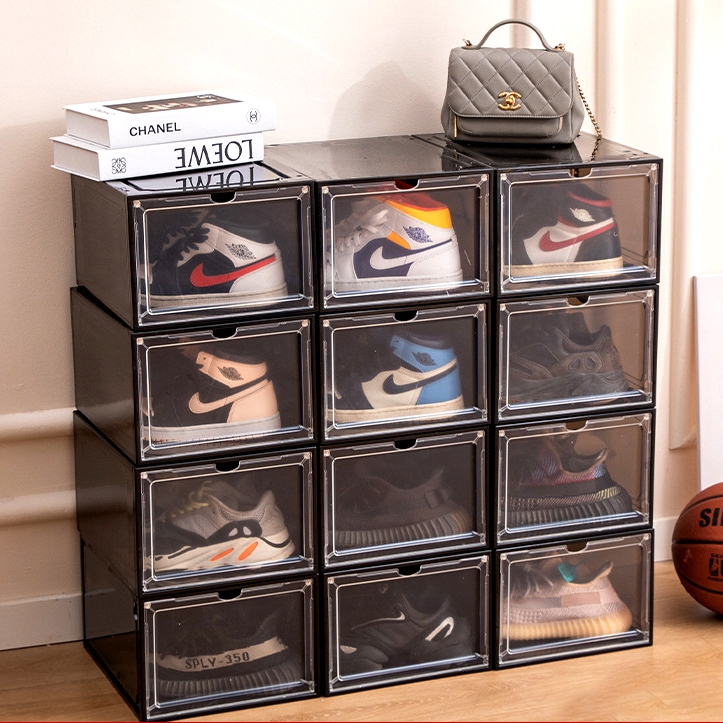 Big Size Colorful Hard Plastic Shoe Box Shoes Rack Storag Organizer ...